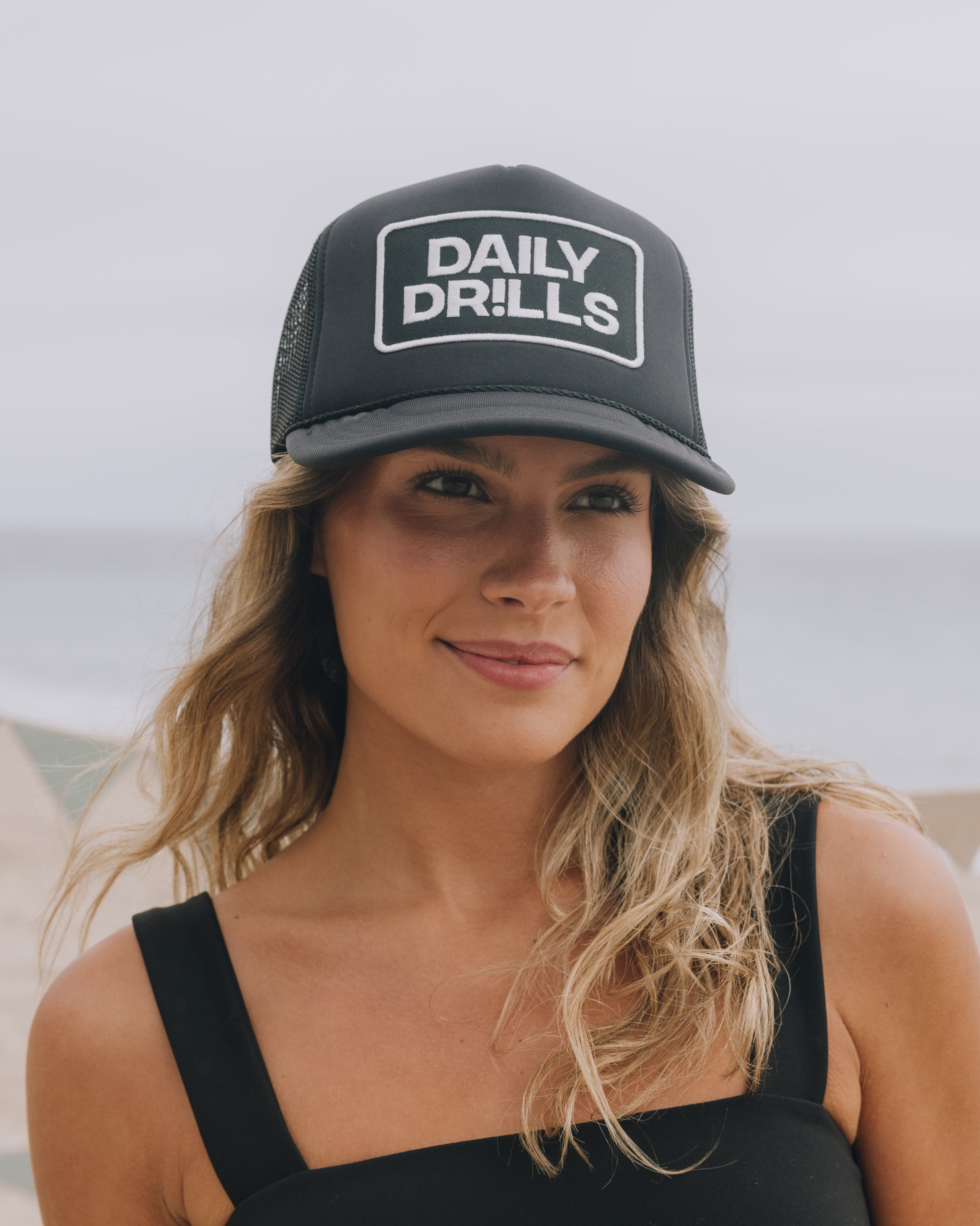 Patch Trucker Hat - Black – shopdailydrills