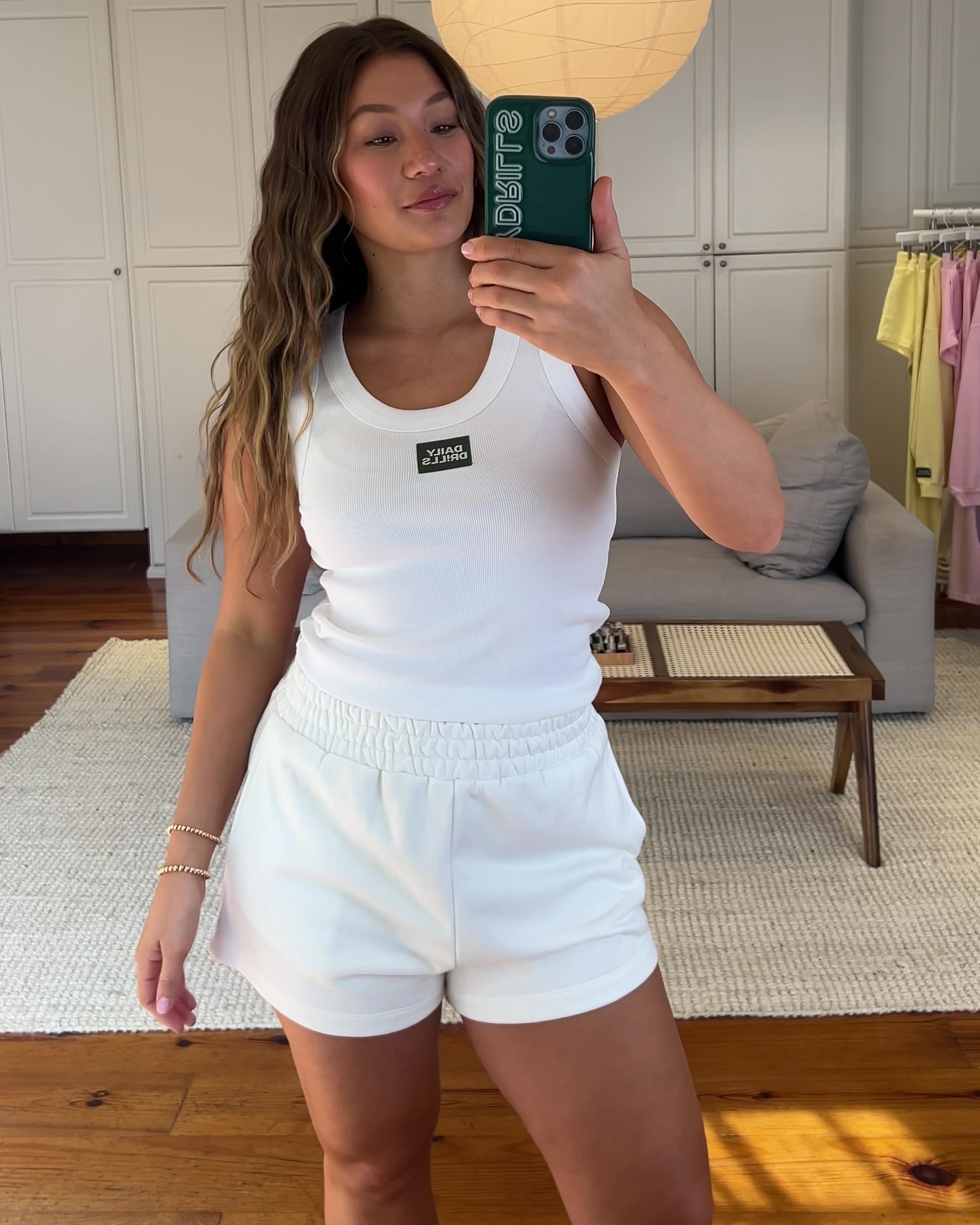 Logo Ribbed Tank - White – shopdailydrills